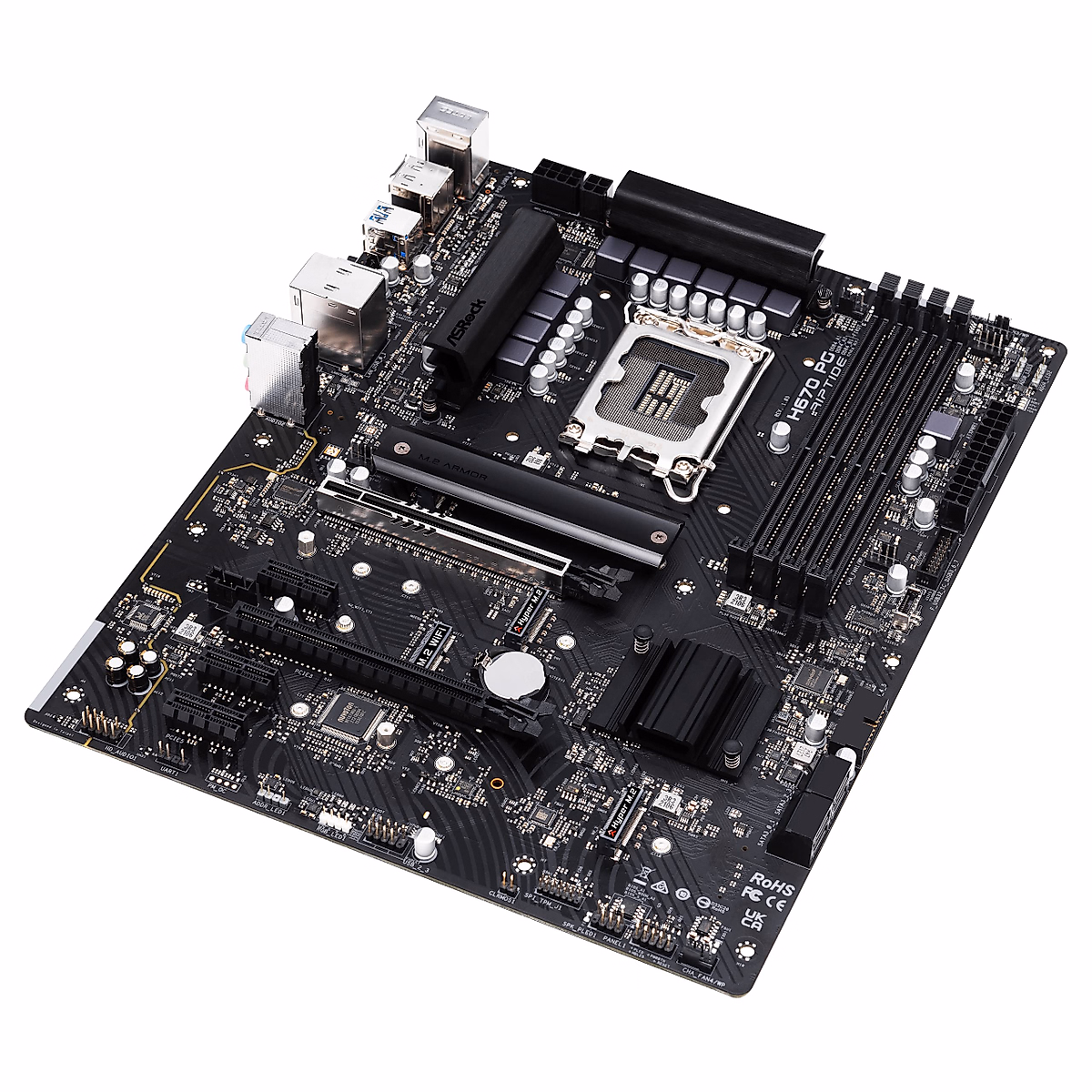 ASRock Motherboard H670 PG Riptide Intel H670 Series CPU (LGA1700) Compatible H670 ATX Motherboard