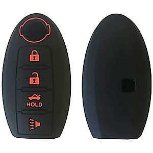 2 Pack Sillicone Key Fob Cover Remote Case Protector Bag Shell for Nissan Teana Murano Maxima Pathfinder Rogue Versa 350Z 370Z Sentra Altima CWTWB1U840 285E3-3SG0D (Black+Black)