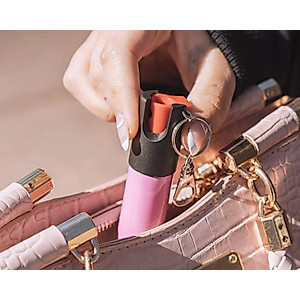 ARMADILLO DEFENSE Pepper Spray and Personal Alarm Key Chain Bundle (2 Pack) for Protection and Self Defense, Safeguard for Women and Men, Tear Gas and Panic Button (Pink)