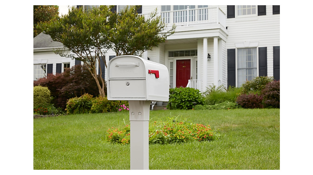 Architectural Mailboxes Oasis 360: Secure White Parcel Mailbox