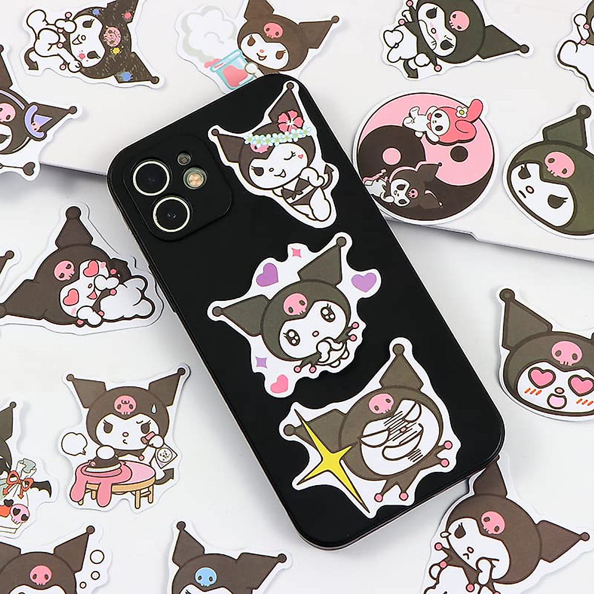 Funnwish 50Pcs Cute Stickers Kawaii Stickers Kuromii Stickers Packs Stickers for Water Bottle Laptop Computer Phone Case Luggage Notebook Decals Stickers for Kids Teen Adults