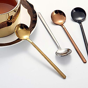 8 Pcs Coffee Spoons Teaspoons 5.3-Inch Matte Frosted Handle Stainless Steel Espresso Spoons for Coffee Ice Cream Sugar Dessert Cake Soup