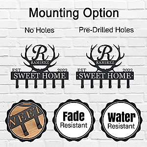 Key Hooks for Wall, Personalized Key Holder for Wall, Key Holder Coat Rack, Rustic Key Holder for Wall, Antler Key Holder Simple and Practical Key Hooks, Key Holder Wall Hanging, Custom Name Key Rack