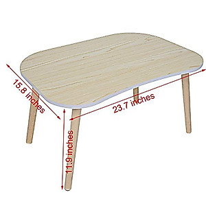 Bed Desk Laptop Living Room Bay Window Table Solid Wood Legs,Curved Recessed Design,Non-Slip Cotton Pad,Mute,Office Dining Table(Ship from US!)