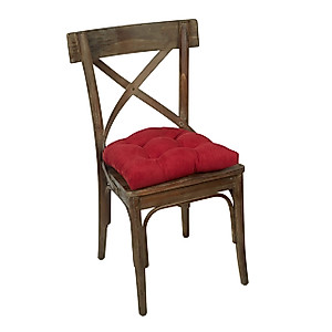 Klear Vu Gripper Overstuffed Universal Non-Slip Dining Chair Cushions for Kitchen Decor or Office Use, U-Shaped Skid-Proof Seat Pad, 15x15 Inches, 4 Count (Pack of 1), 04 Red