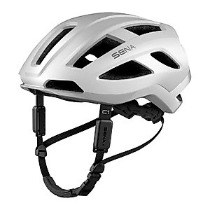 Sena C1 Smart Cycling Helmet with Bluetooth Intercom and Smartphone Connectivity for Music, GPS, and Phone Calls (Matte White, Medium)