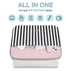 Laptop Sleeve Bag, BAGSMART Laptop Case Compatible with MacBook Air/Pro Retina,13-13.3 inch Notebook Compatible with MacBook Pro 14 inch 2021 2022 M1 Pro/Max A2442, Computer Bag with Pocket, Pink