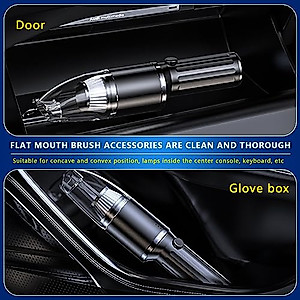 Portable Handheld Car Vacuum Cleaner 120W Power Cordless Suction Wet Dry Vacuum Cleaner for Car Detailing Travel RV Camper for Home and Car (Black)