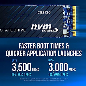 PNY CS2130 2TB M.2 PCIe NVMe Gen3 x4 Internal Solid State Drive (SSD), Read up to 3,500 - M280CS2130-2TB-RB