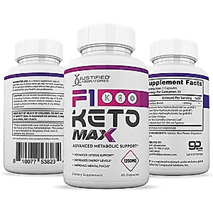 (5 Pack) F1 Keto Max 1200MG Pills Includes Apple Cider Vinegar goBHB Strong Exogenous Ketones Advanced Ketogenic Supplement Ketosis Support for Men Women 300 Capsules