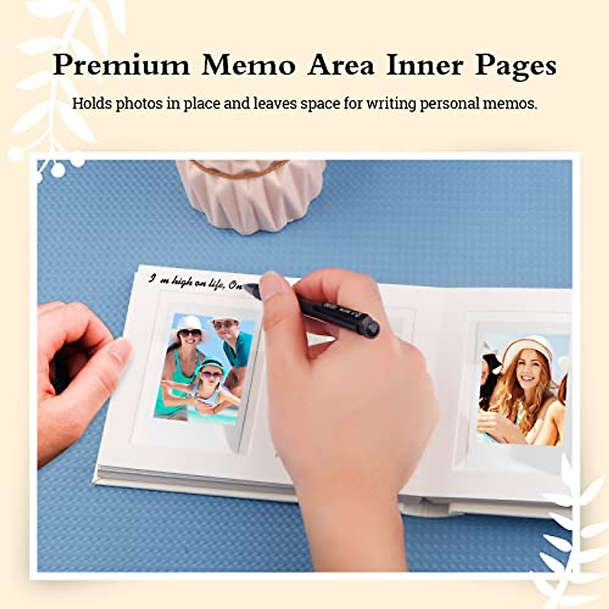 Photo Album with Writing Space for Fujifilm Instax Mini Camera, Polaroid Camera, 64 Pockets Instax Photo Album Polaroid Photo Albums Book for Fujifilm Instax Mini 11 9 8 40 Evo Instant Camera, White