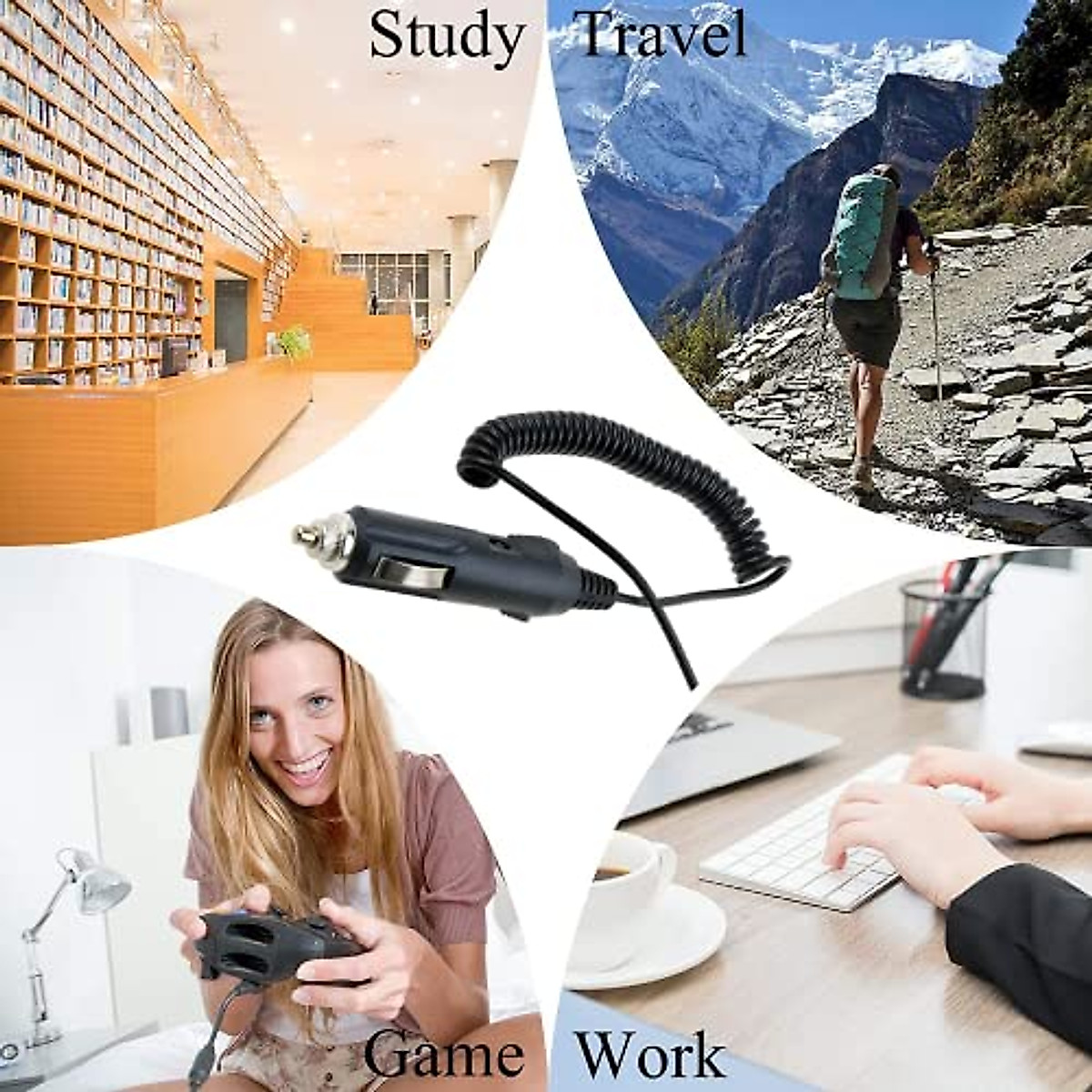 Digipartspower Car DC Adapter for Viore PLCD9V35 9 Dual Screen Portable DVD Player Auto Vehicle