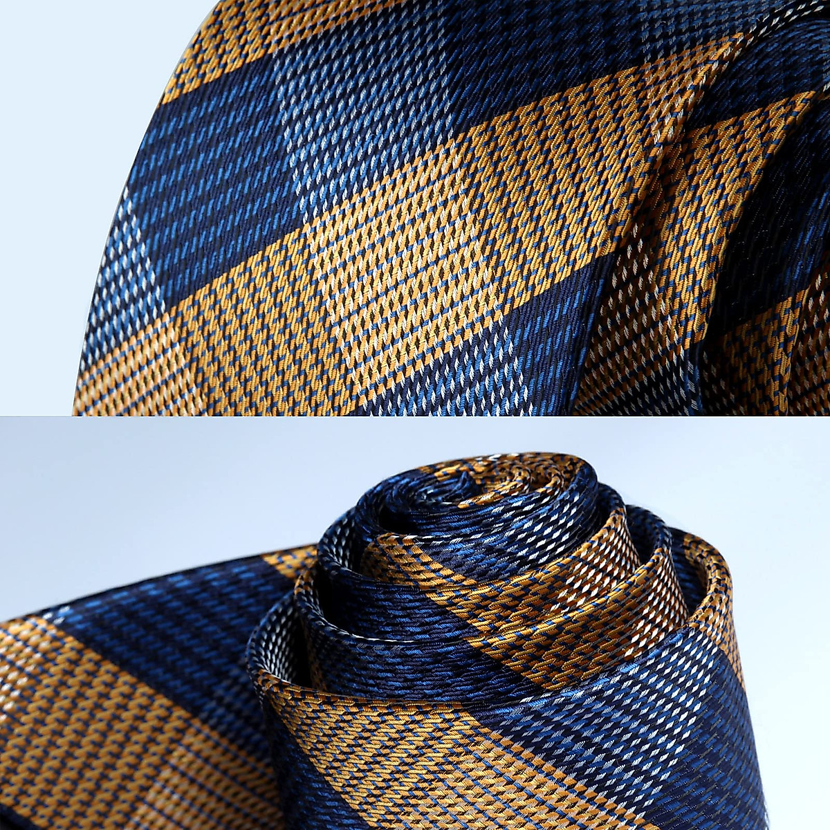 HISDERN Lot 3 PCS Classic Men's Tie Set Necktie & Pocket Square Elegant Neck Ties Collection,T3-s7,One Size