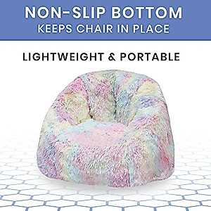 Delta Children Cozee Fluffy Chair, Kid Size (for Kids Up to 10 Years Old), Tie Dye