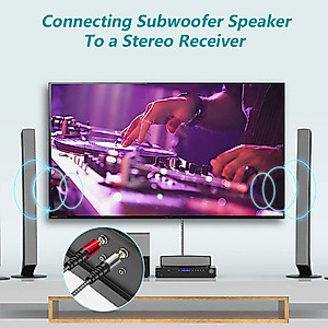 Yeung Qee RCA Cable 10 ft, 2RCA Male to 2RCA Male Audio Stereo Subwoofer Cable Nylon-Braided Auxiliary Audio Cord for Home Theater, HDTV, Amplifiers, Hi-Fi Systems,Speakers (10FT/3M)