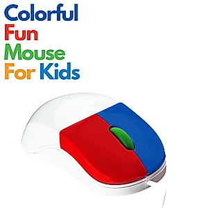 Clevy Kids Mouse - Colorful Ergonomic USB Computer and Laptop Kids Mouse for School and Home Computer Use - Wired Children Friendly - Compatible with Windows, macOS, Chromebook