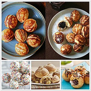 Health and Home Electric Japanese Takoyaki Octopus Pan 8- Balls Maker Danish Aebleskiver and Ebelskiver Maker, Cake Pops Maker With Nonstick Coating,Easy Clean