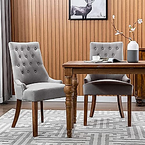 COLAMY LGR Dining-Chairs, Set of 2, Light Grey