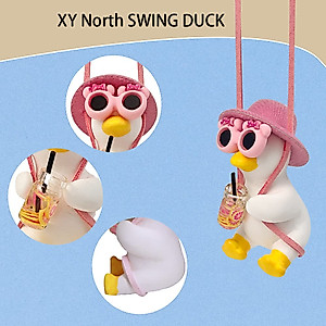 Cool Swinging Duck Car Hanging Ornament, Pendant Interior Rearview Mirror Decoration and Car Rear View Mirrior Hanging Accessories