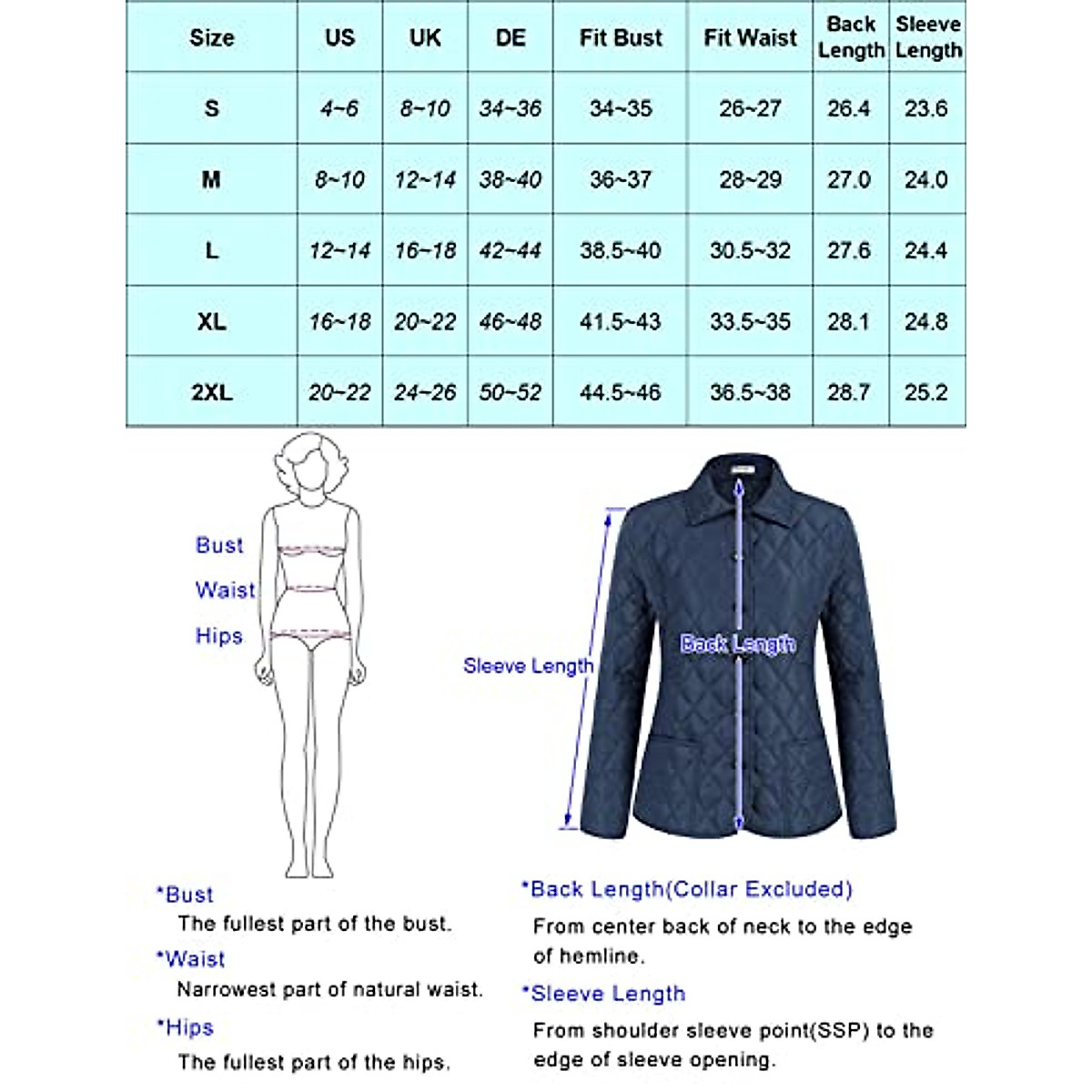 GRACE KARIN Women Lightweight Jacket Casual Winter Quilted Coat Lapel Button Down Long Sleeve Outwear with Pockets Black L