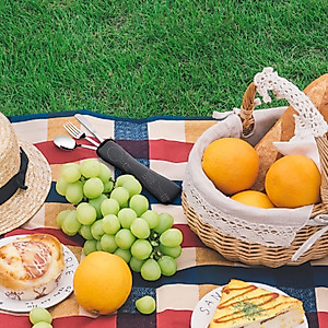 Fiazony 3-Piece Stainless Steel Traveling Cutlery for School, Office, Company, Camping Flatware with Carrying Case