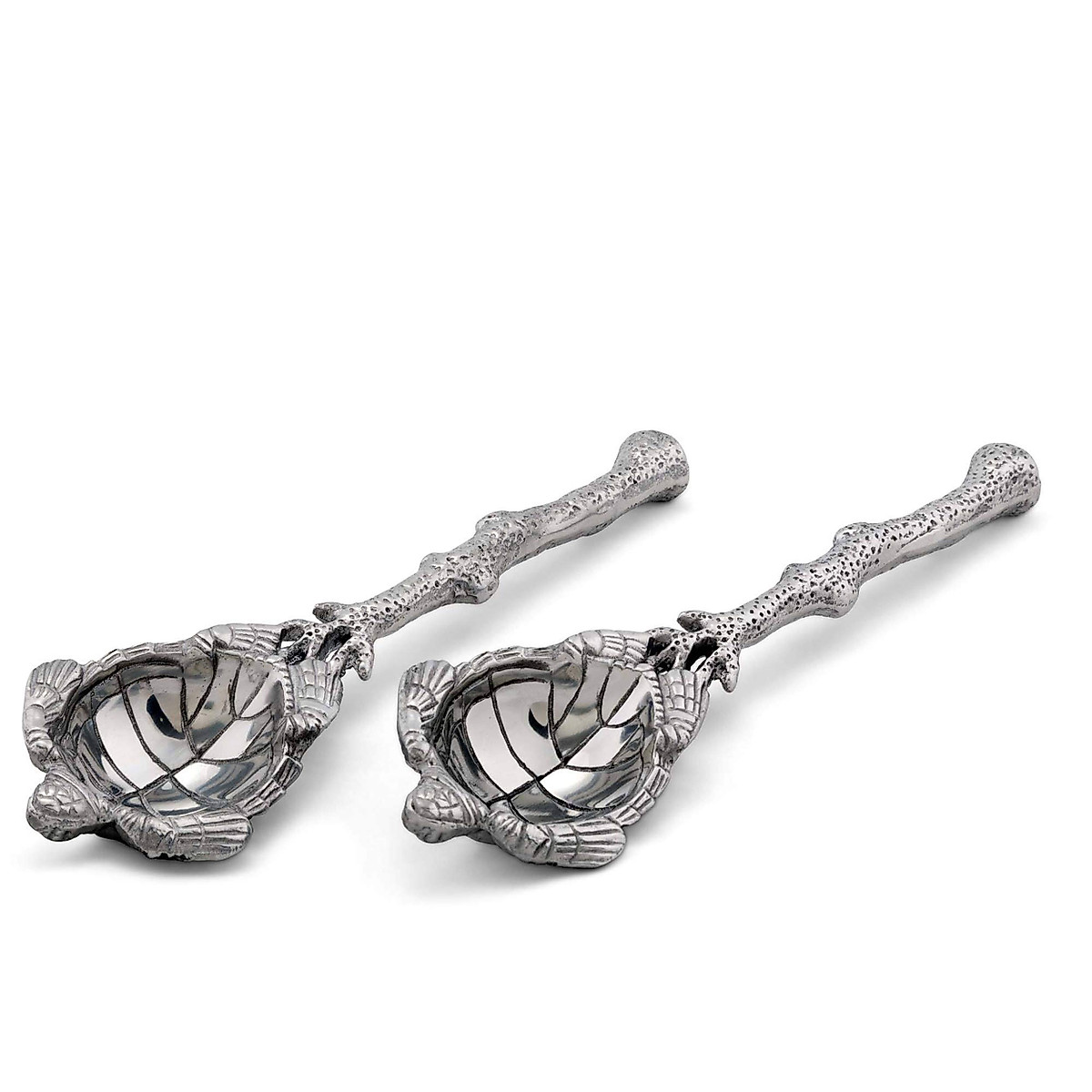 Arthur Court Salad Servers Sea Turtle Metal Pair Ocean Coastal Table 2 pieces Cast Aluminum 11.5 inch Long
