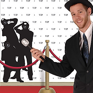 Glittered Microphone (silver & black) Party Accessory (1 count) (1/Pkg)