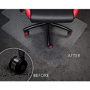 HOMEK Office Chair Mat for Carpeted Floors - Clear Carpet Chair Mat with Lip 48”x 36”x 0.09”