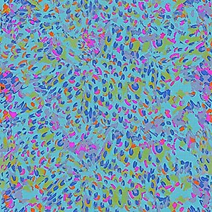 PBS Fabrics Lush and Wild by Katie Kortman, Sateen 3 Yard, Plumage, Blue/Green