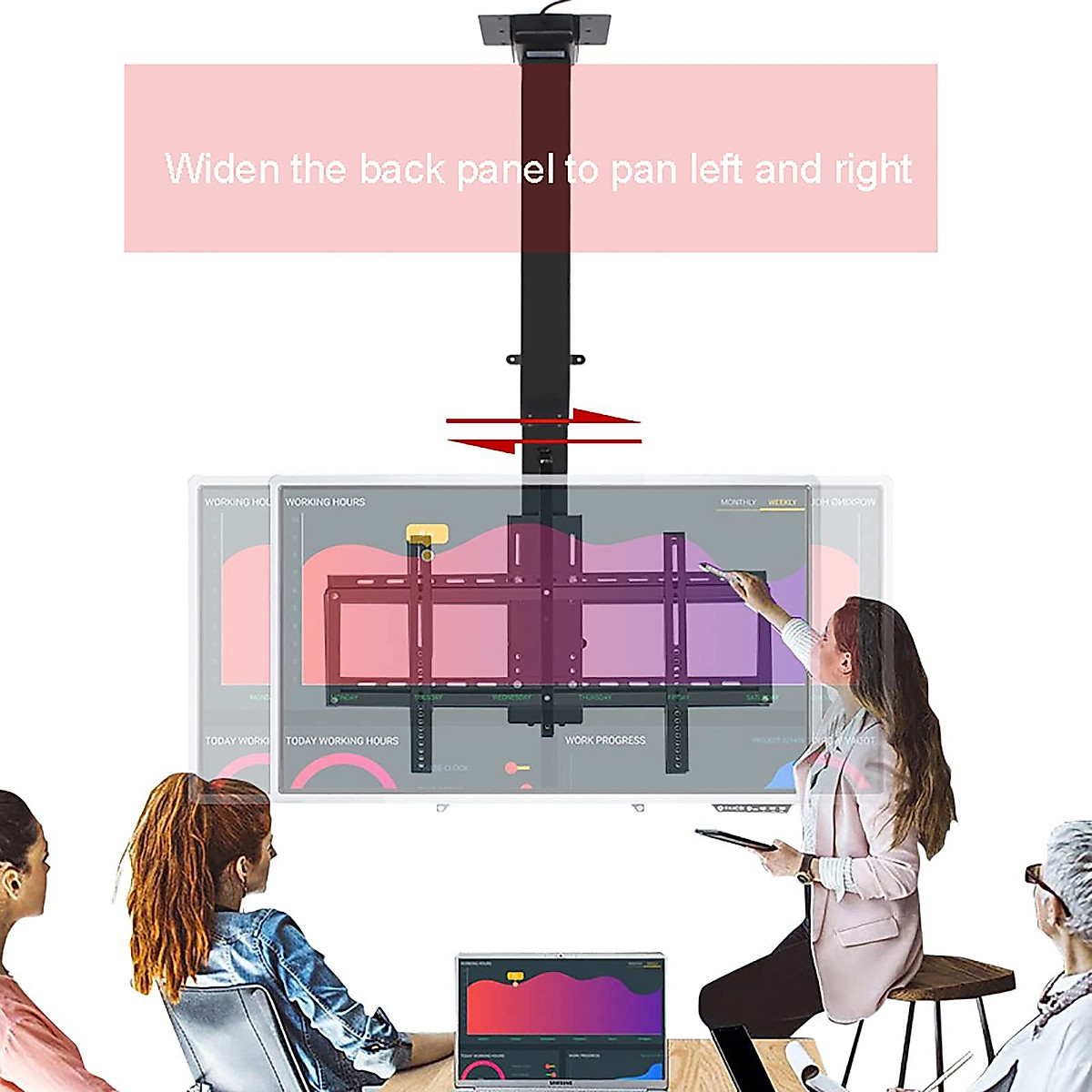 RAJYQODIS Motorized Tv Mount, Tv Motorized Lift with Remote Control and Memory Setting, Vertical and Ceiling Installation Methods, Fits 26-70inch TVs