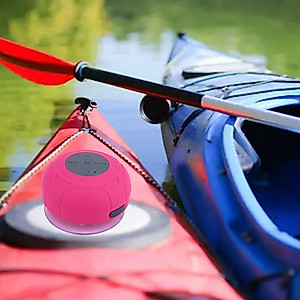 Annlend Portable Bluetooth Shower Speaker Waterproof Wireless Mini Small Cute Water Resistant Speaker Suction Cup, Built-in Mic Speakerphone Outdoor Magenta