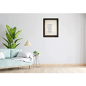 God Is My Strength, Christian Poem in Vegan Leather Frame with Built-in Easel & Hanger, Uplift Yourself or Gift to Others. For Home-Office-Dorm (Size 10 3/4 x 13 x 1/4 Inches)