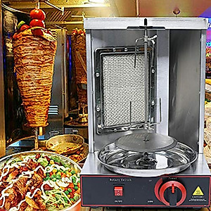 Shawarma Grill Machine, 110V LPG Gas Doner Kebab Machine Rotating Grills Vertical Broiler Pastor Grill Machine, Vertical Rotisserie for Chicken Roast,Turkey Roast,Tacos, Roast, Beefer