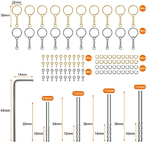 Electric Hand Drill Tools Set for Resin Casting Molds, Electrical Pin Vise Kit with 8 Pieces Drill Bits (0.8 to 1.2 mm) for Resin Plastic Wood Polymer Clay Jewelry Keychain Pendant Making Supplies