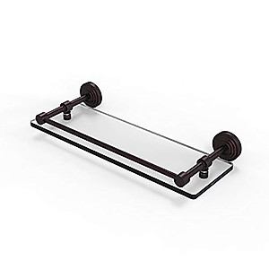 Allied Brass WP-1/16-GAL-ABZ Waverly Place 16 Inch Tempered Gallery Rail Glass Shelf, 16-Inch, Antique Bronze