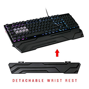 BLOODY B380 Light Strike 8 Key Optical Membrane Gaming Keyboard | Full RGB LED Backlit Keyboard | Smooth & Linear Quite Keys | Ergonomic Detachable Wrist Rest Design | LK Optical Gaming Series