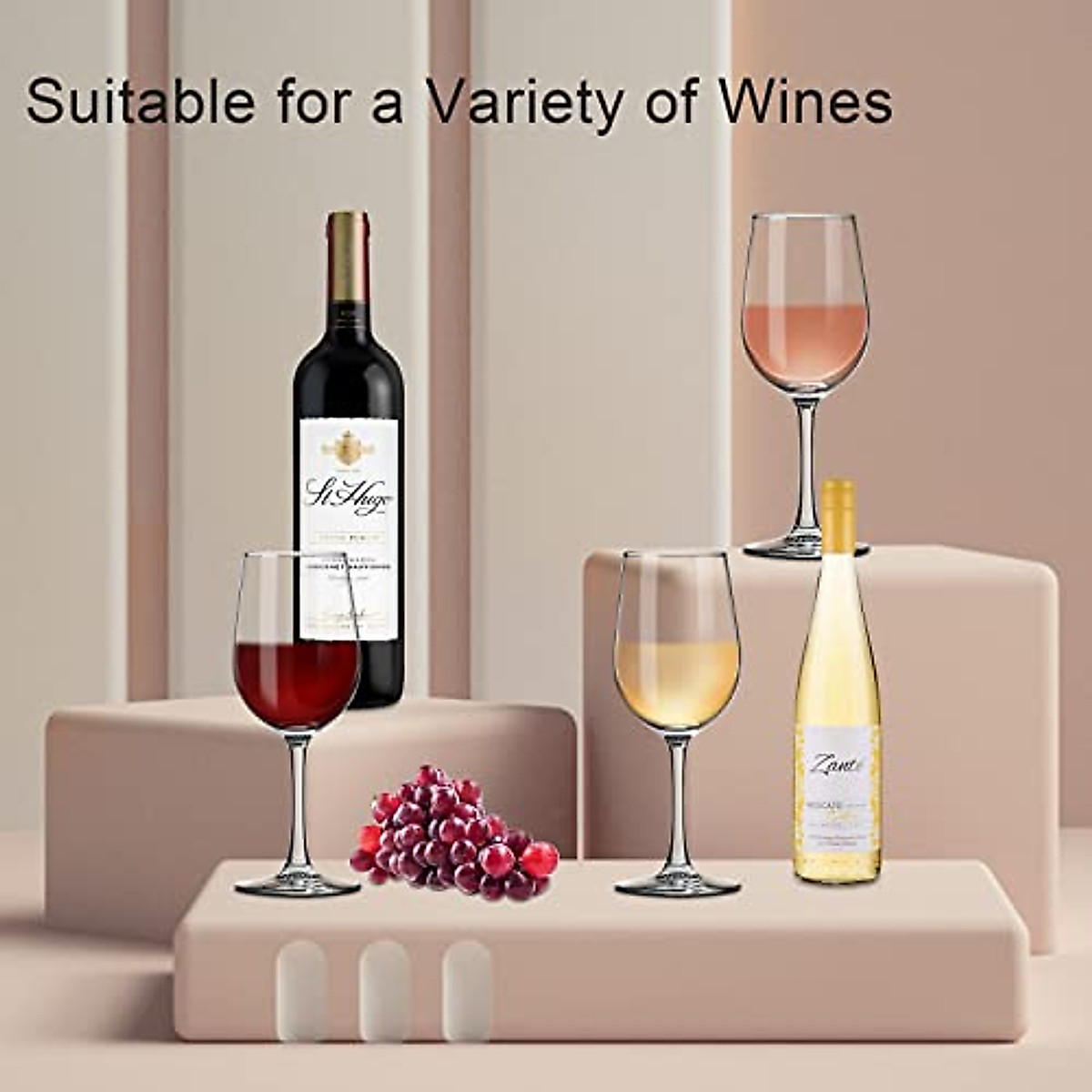 PARACITY Wine Glasses, christmas gift, Crystal Clear Glass, Long Stem Wine Glass for Red and White Wine - 10 OZ (Set of 2), Mother's Day Gift