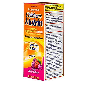 Motrin Children's Oral Suspension, Ibuprofen,Pain Relief, 4 Oz