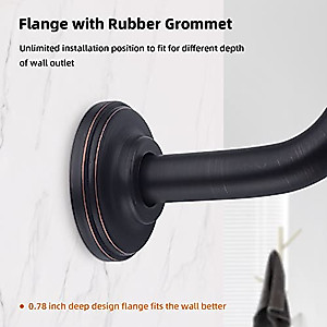 TRUSTMI Bronze Shower Arm with Flange 12 Inch S-Shaped Overhead Shower Head Extension Neck with 9 Inch High Rise Offset, Oil Rubbed Bronze