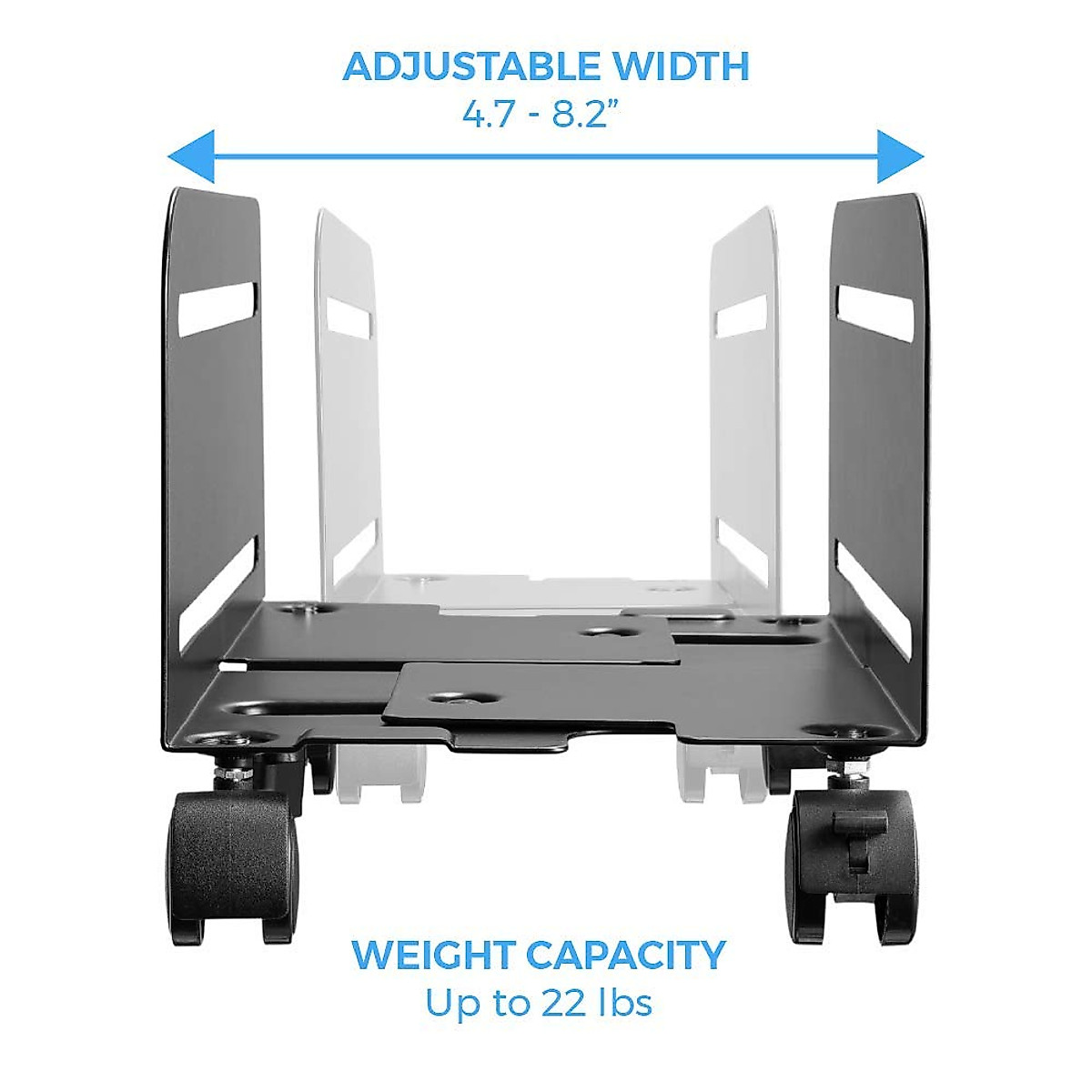 HumanCentric PC Stand – Computer Tower and CPU Stand Cart | Adjustable and Mobile PC Holder with Wheels