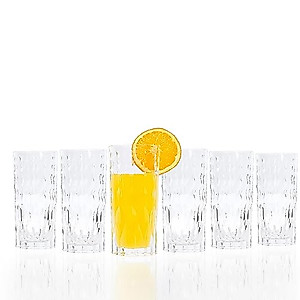 RCR Crystal 6 Piece Marilyn Whisky Glasses Set - Modern Cut Glass Cocktail Tumblers - 337ml