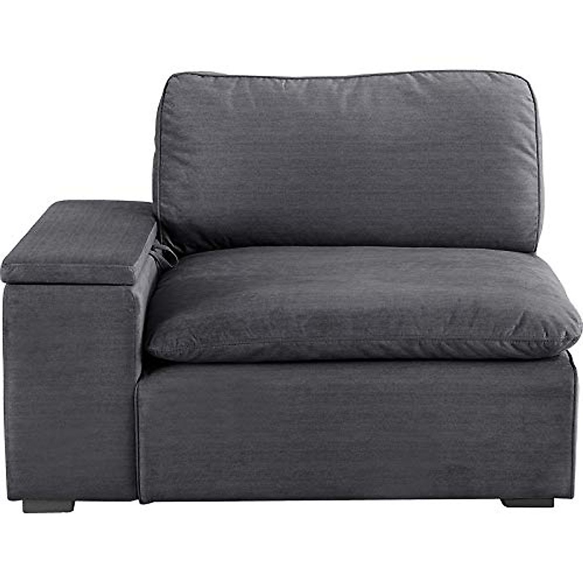 ClickDecor Symphony Mid-Century Microfiber Upholstered Modular Sofa Collection, Reversible Cloud Pillow Soft Seat Cushions, Storage, Charcoal