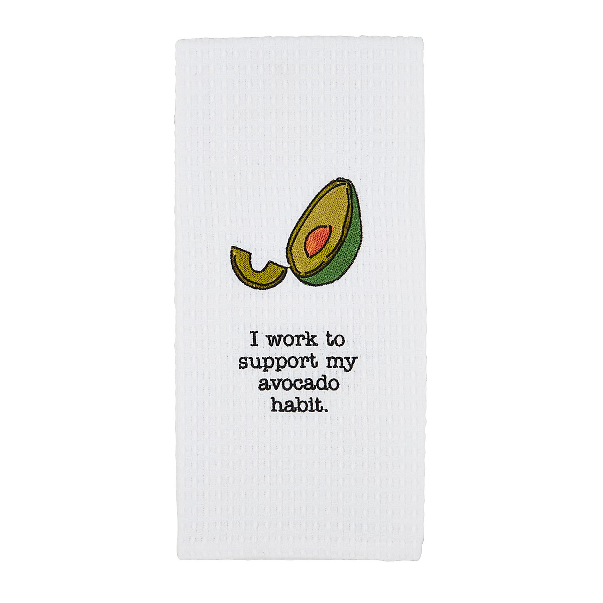 Mud Pie Circa Kitchen Waffle Weave Towel, Avocado, 26" x 16.5"