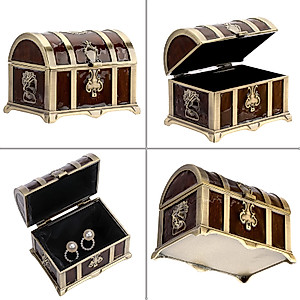 Hipiwe Vintage Jewelry Box Treasure Chest Box Trinket Box Large Ring Earrings Necklace Keepsake Gift Holder Case for Girls Ladies Women