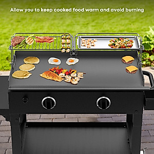 Stanbroil Griddle Warming Rack and Tray for 28" Blackstone Griddle - Foldable Cooking Grate BBQ Accessories Compatible with 28" Blackstone Griddle (Not Work with Hood)