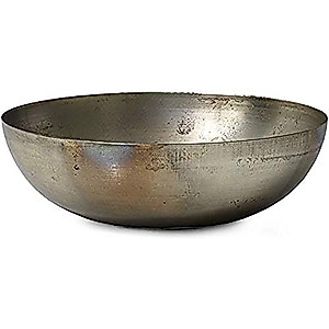 Serene Spaces Living Rustic Iron Bowl – Sturdy Oil Slick Iron Bowl with Iridescent Rainbow Spots – Vintage Accent Piece for Home or Office - Versatile Bowl Makes a Great Gift, 8.25” D x 2.5” H