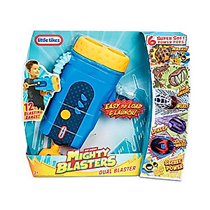 Little Tikes 651267 Mighty Blasters Dual Blaster Toy Blaster with 6 Soft Power Pods by