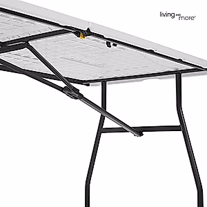 Living and More 6 Foot Fold-in-Half Table with Curve Legs, White