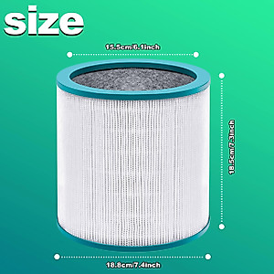 2 Pack True HEPA Replacement Air Purifier Filters for Dyson Tower Purifier Pure Cool Link TP01 TP02 TP03 BP01, AM11, Dyson BP01 Models, Compared to Part # 968126-03 - Premium Activated Carbon Filters