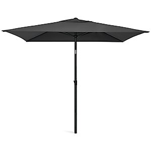 AMMSUN 6.6 x 4.3ft Rectangular Patio Umbrella Small Table Umbrella Outdoor Patio Steel Pole and Ribs, Grey